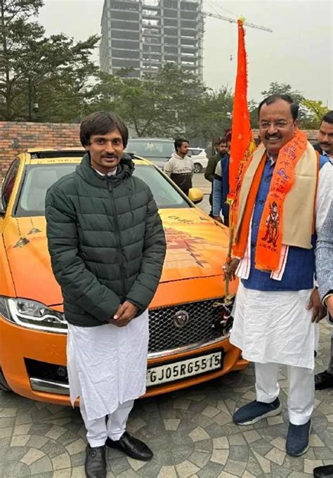 Siddharth Doshis Patriotism Jaguar Xf Sedan Wrapped In Orange For Ram Temple Event