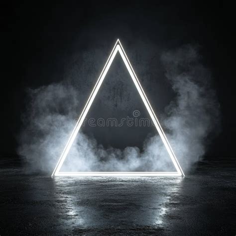 The Light Beams Form A Triangular Pattern White Against Black