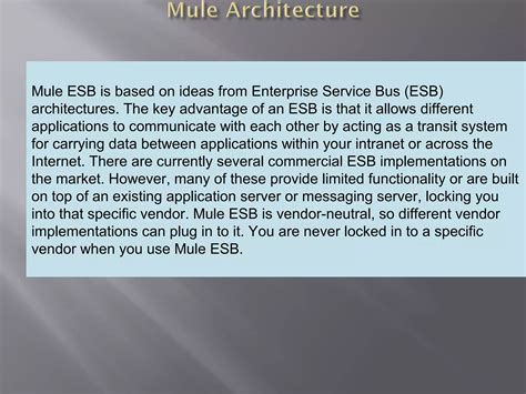 Mule Architecture Ppt