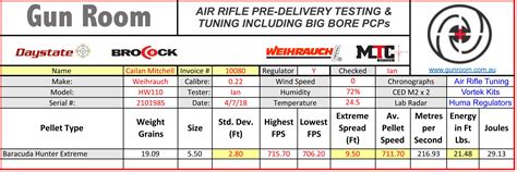 Pcp Excel Spreadsheet In Air Rifle Testing Of New Spring And Pcp Air Rifles Effective In