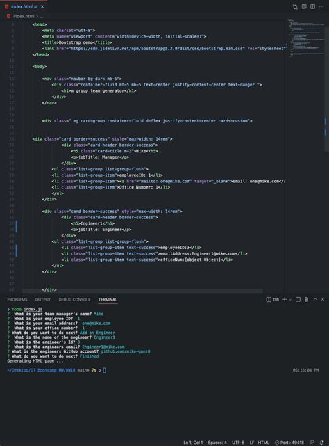 GitHub Mikedotg TeamProfileGenerator This Application Generates A Webpage That Displays Our