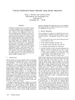 Training Feedforward Neural Networks Using Genetic Training Feedforward Neural Networks