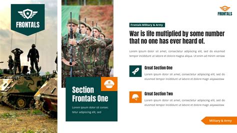 Frontals Military And Army Powerpoint Template Presentation Templates