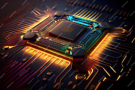 premium photo computer ship macro photo electronic chip motherboard