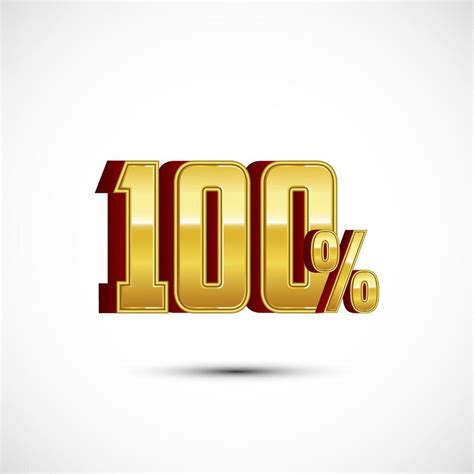 Gold Color 100 Percent 3d Icon Design Illustration 54579138 Vector Art