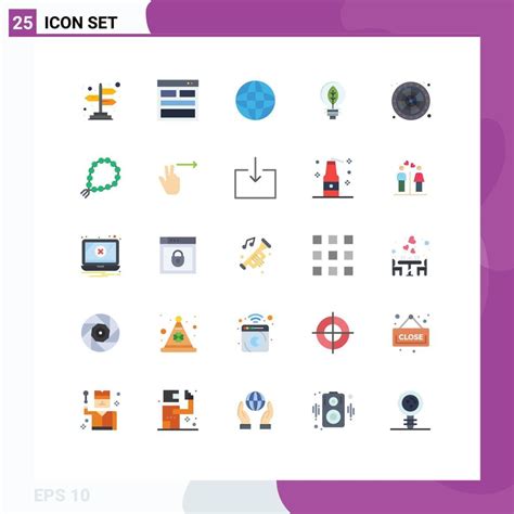 25 Universal Flat Color Signs Symbols Of Lucky Power Automation Of Globe Editable Vector Design