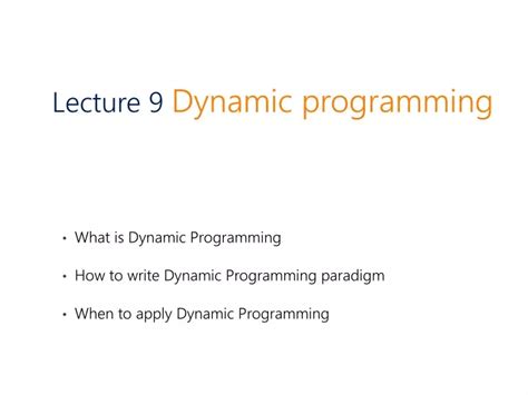 ppt lecture 9 dynamic programming powerpoint presentation free download id 9679090