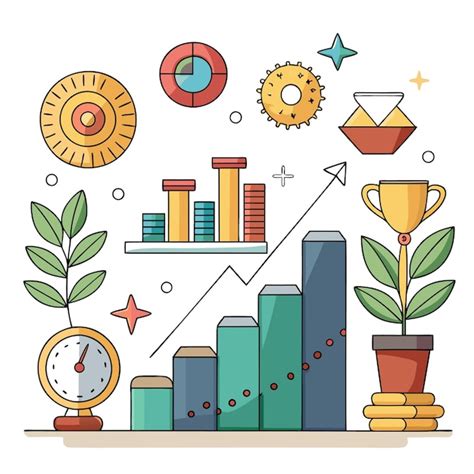A Colorful Illustration Depicting Growth Metrics And Achievements Premium Ai Generated Vector