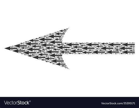 Sharp Arrow Left Recursion Mosaic Itself Items Vector Image