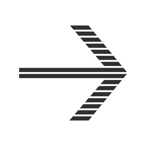 striped arrow glyph icon forward indicator right turn pointer sign