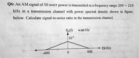Solved Q6 An Amsignal Of 50 Watt Power Is Transmitted In A Frequency