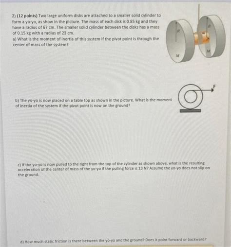 solved 2 12 points two large uniform disks are attached