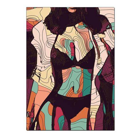 Abstract Nordic Sexy Women Wallpaper Print Canvas Painting Nude Lover Body Sex Robot Poster Room