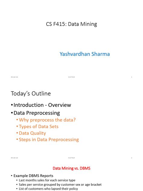 Class 4 Data Preprocessing Pdf Level Of Measurement Data Warehouse