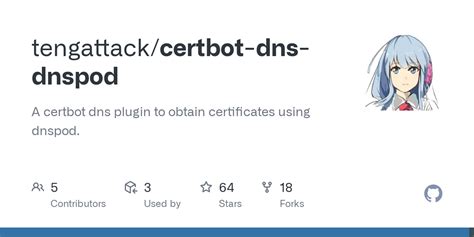 Github Tengattackcertbot Dns Dnspod A Certbot Dns Plugin To Obtain Certificates Using Dnspod