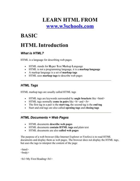 Learn Html Basics Pptx Web Design And Html Internet