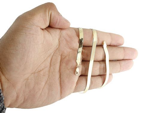 10k Yellow Gold Solid Necklace Silky Herringbone 5mm Chain 16 24