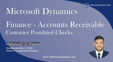 Mahmood Ul Hassan On Linkedin Microsoft Dynamics 365 Finance Accounts Receivable Customer