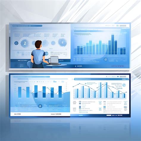 Premium Photo Set Of Data Analytics Tech Banner Ads Charts And Graphs Graphic Pro Flat 2d Art