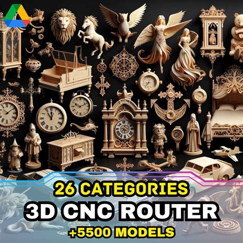 3d Cnc Router Stl Pack 5500 Stl File For 3d Cnc Router Machine 26 Different Categories In One