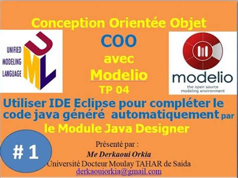 1 TP 04 GL Utiliser IDE Eclipse pour compléter code java généré