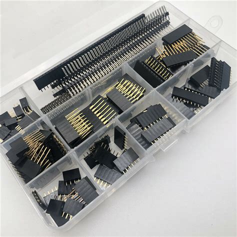 122pcs 2 54mm 수 암 핀 헤더 커넥터 스택 형 실드 헤더 arduino 프로토 타입 실드 용 분리형 pcb 보드 핀