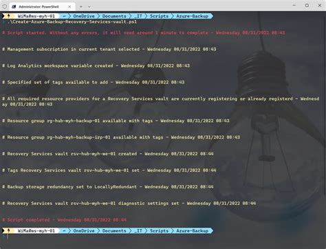 Azure Backup Create A Recovery Services Vault With Azure Powershell Wim Matthyssen