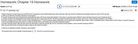 Solved Homework Chapter 13 Homework Save Score 0 Of 1 Pt