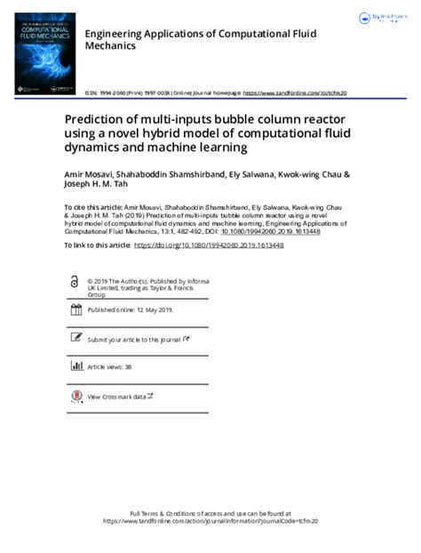 Pdf Prediction Of Multi Inputs Bubble Column Reactor Using A Novel Hybrid Model Of