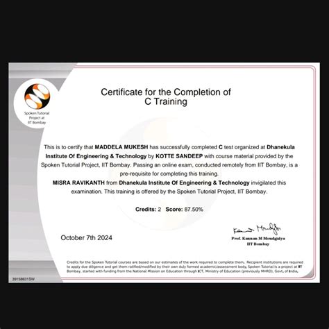 Mukesh Maddela On Linkedin Cprogramming Iitbombay Spokentutorial Programming