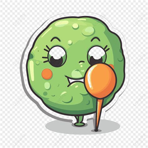 주황색 입술이 있는 녹색 막대 사탕 스티커 일러스트 벡터 유기체 나무 Png 일러스트 무료 다운로드 Lovepik