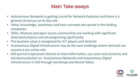 Gio×5gsa Autonomous Digital Infrastructure Survey From Questionnaire