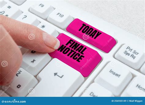 Text Caption Presenting Final Notice Concept Meaning Formal Declaration Or Warning That Action