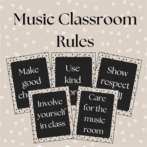 Music Classroom Rules Tan Dots By The Primary Music Teacher Tpt