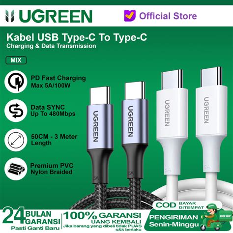 Jual Kabel Data Ugreen Usb Type C To Type C Pd A W Fast Charging Shopee Indonesia