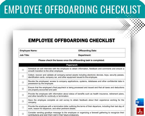 Employee Offboarding Checklist Employee Exit Checklist Employee Exit