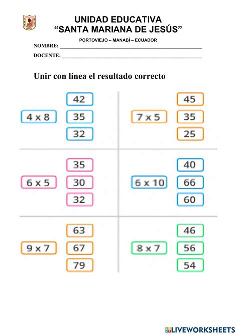 Aprendemos Las Tablas De Multiplicar 1 2 Y Worksheet Live 50 Off