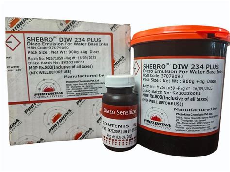 Emulsion Shebro Diw 234 Plus For Textile Screen Printing At ₹ 410kg