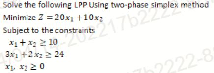 Solved Solve The Following LPP Using Two Phase Simplex Chegg