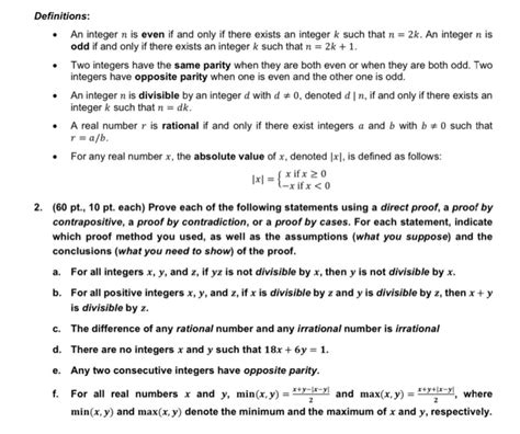 Solved Definitions An Integer N Is Even If And Only If