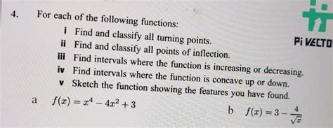 4 For Each Of The Following Functions I Find StudyX