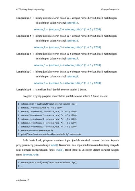 0221 Hitung Bunga Majemuk Menggunakan Bahasa Pemrograman Pythonpdf
