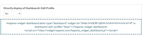 Embed Widget Dashboard Hapana Support