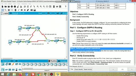 8 3 3 5 Packet Tracer Configuring Basic Ospfv3 In A Single Area Youtube