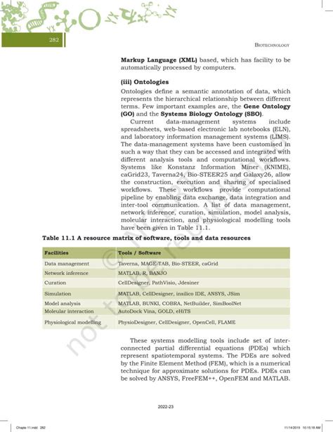 Ncert Book For Class 11 Biotechnology Chapter 11 Programming And