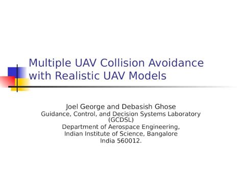 PPTX Multiple UAV Collision Avoidance With Realistic UAV Models DOKUMEN TIPS