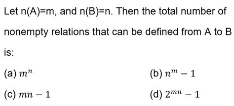Relations And Functions Class Mcq Test Chillimath