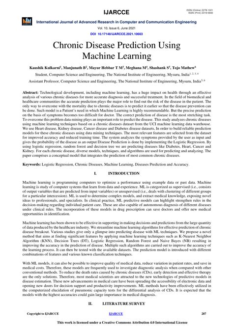 Pdf Chronic Disease Prediction Using Machine Learning