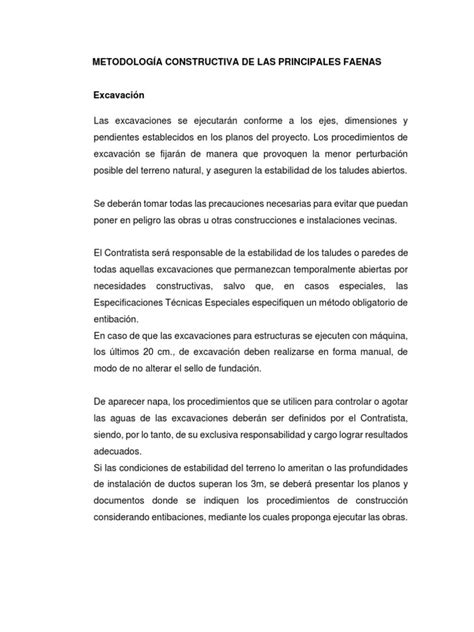 3 4 1 2 metodología constructiva de las principales faenas pdf