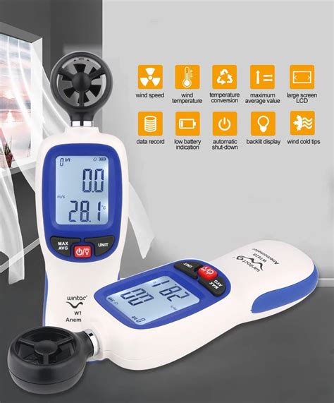 Digital Anemometer Wind Speed And Temperature Meter Air Flow Bluetooth W